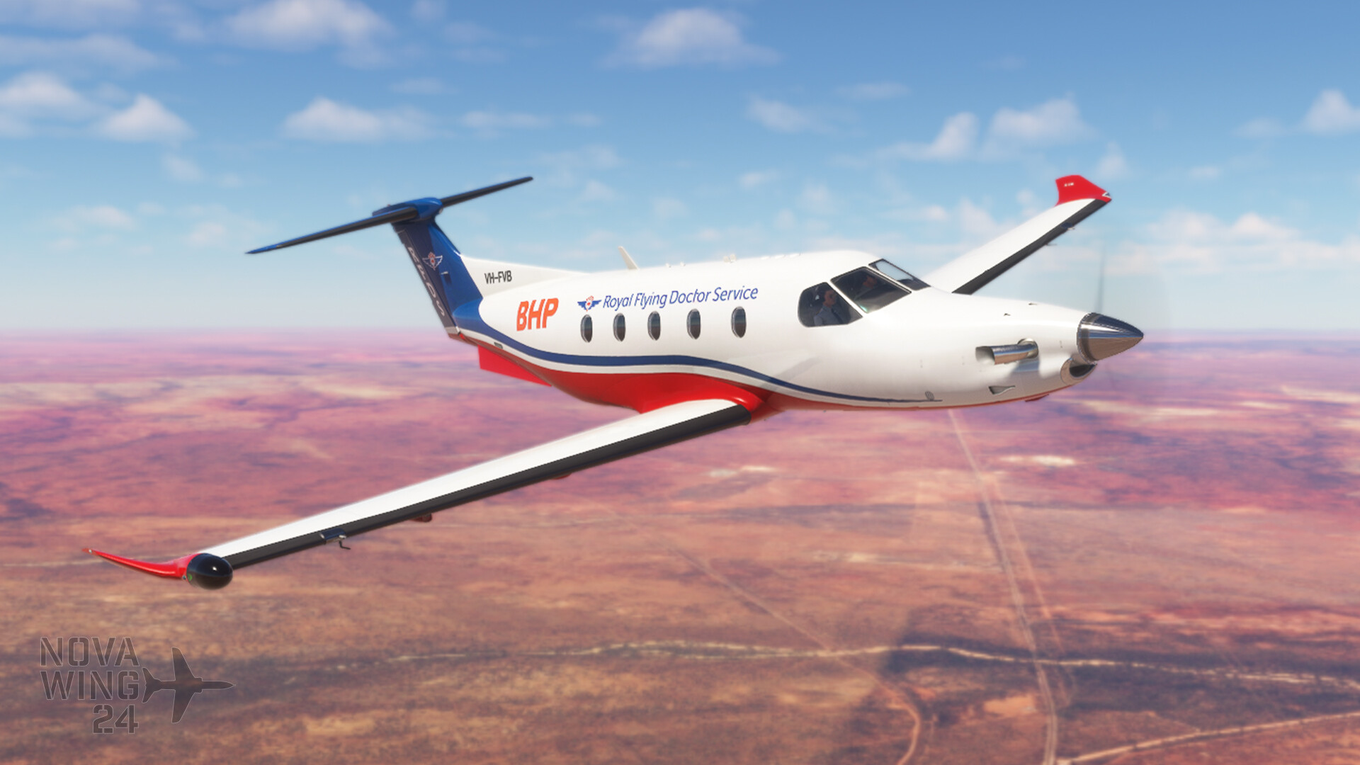 Novawing24 Pilatus PC-12 (SWS) RFDS VH-FVB Livery - Orbx